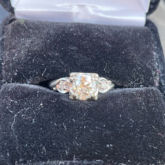 Jewelry | Vintage 62 Cw European Cut Diamond Engagement Ring With Side ...